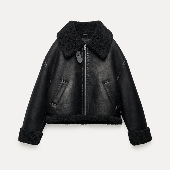 Zara | Jackets & Coats | Zara Zw Collection Doublefaced Biker Jacket ...
